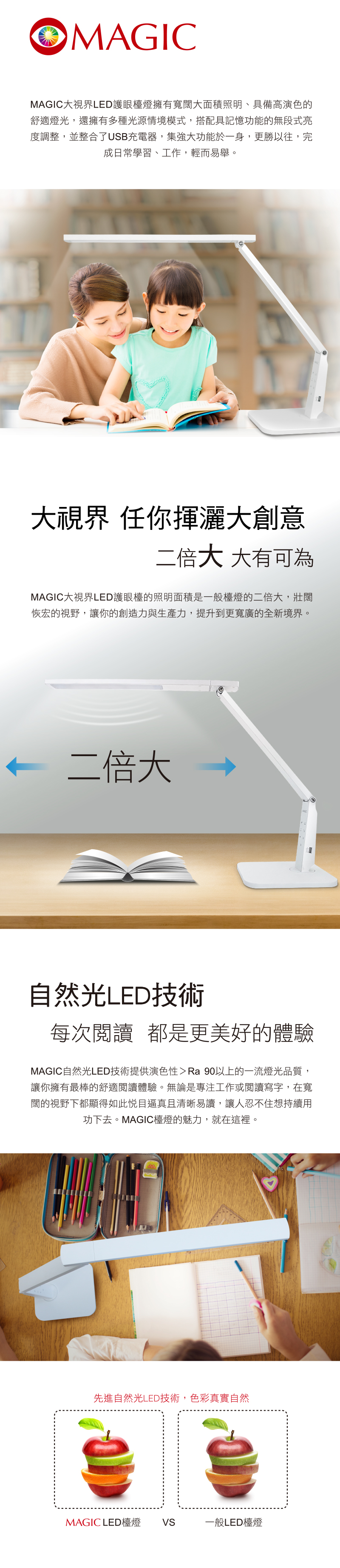 MAGIC 大視界LED護眼檯燈 MA328 - PChome 24h購物