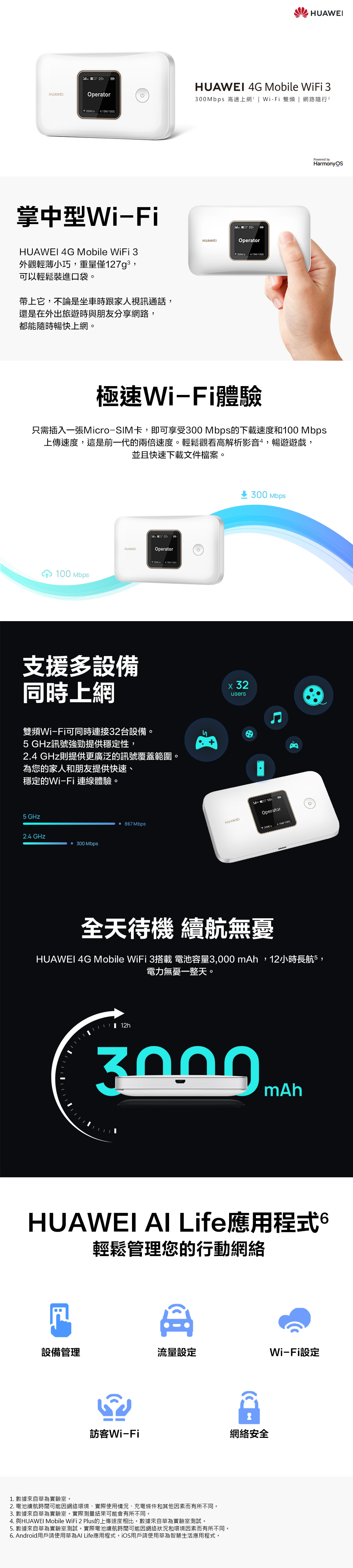 HUAWEI 華為 4G Mobile WiFi 3 路由器 (E5785-320a) - PChome 24h購物